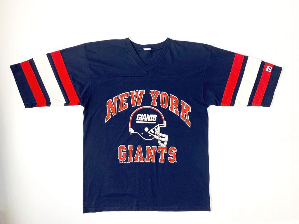 美品ビンテージLOGO7 NEW YORK GIANTS92年フットボールTシャツ90 美品ビンテージLOGO7 NEW YORK GIANTS92年フットボールTシャツ90