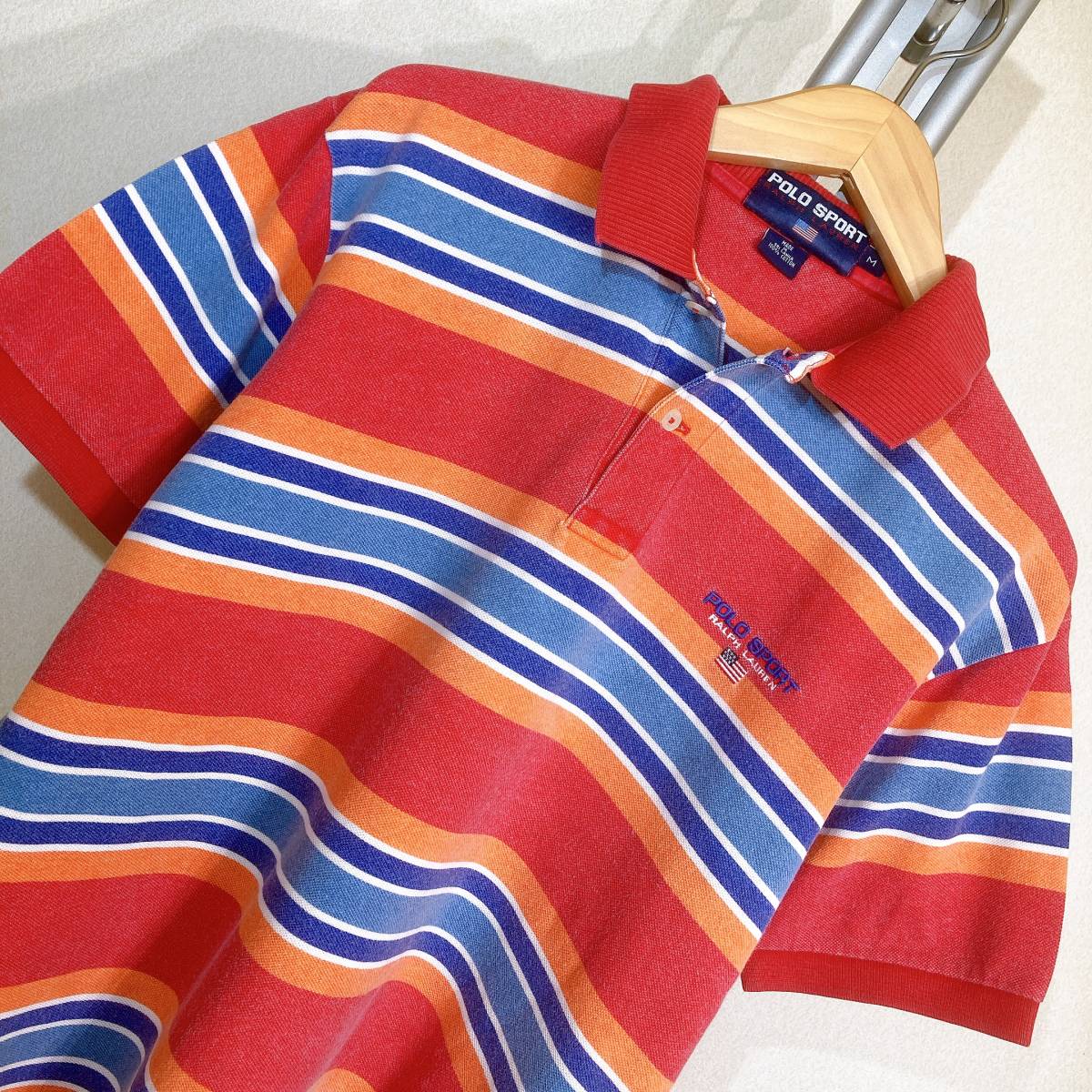 Yahoo!オークション - V118 USA古着 ラルフローレンPOLOSPORT マルチボ...