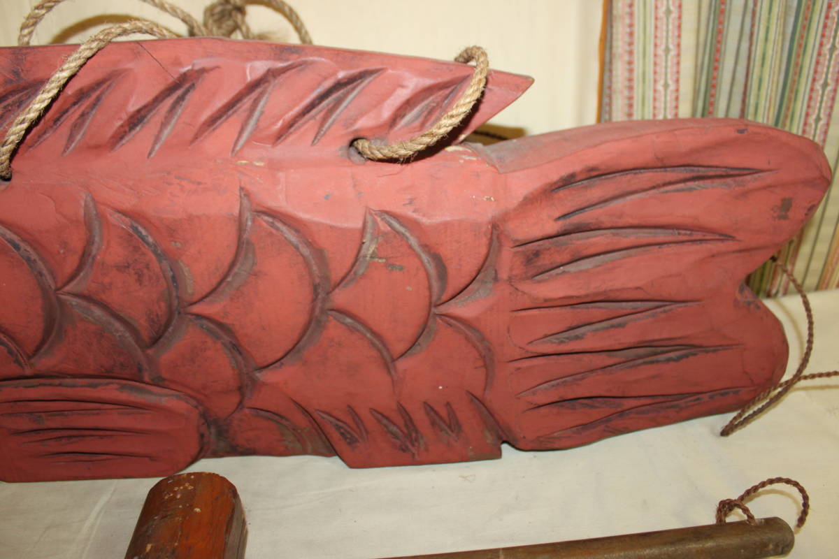☆希少 魚鼓 ぎょく 魚板 無垢木彫 仏具 古民具 時代物☆ ☆希少 魚鼓 ぎょく 魚板 無垢木彫 仏具 古民具 時代物☆