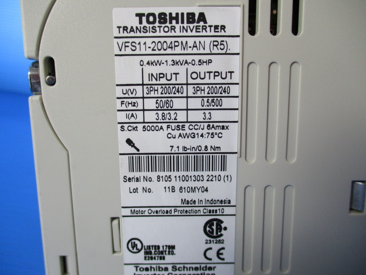 Yahoo!オークション - TOSHIBA インバーター VF-S11 VFS11-2004PM-AN(R...