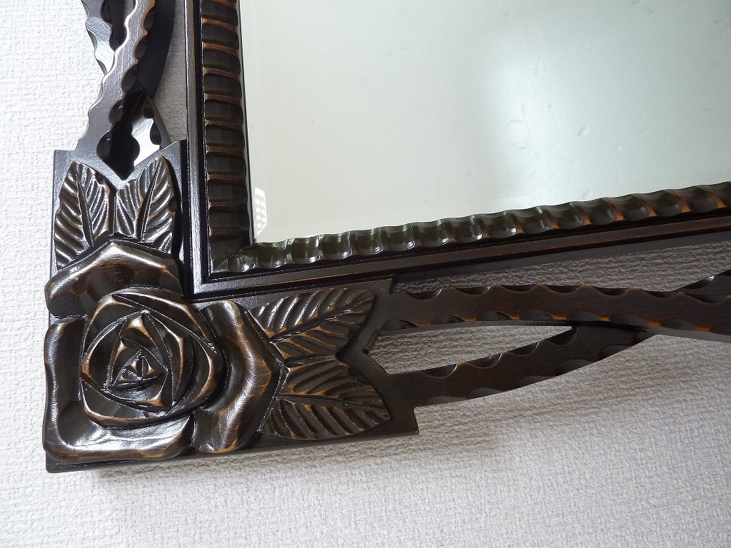 Yahoo!オークション - ( BM5) [SALE]ウォールミラー 木製/木彫り ロー...