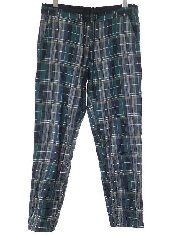 Yahoo!オークション - Y's ワイズ 19AW ウールコットンチェック柄パン...