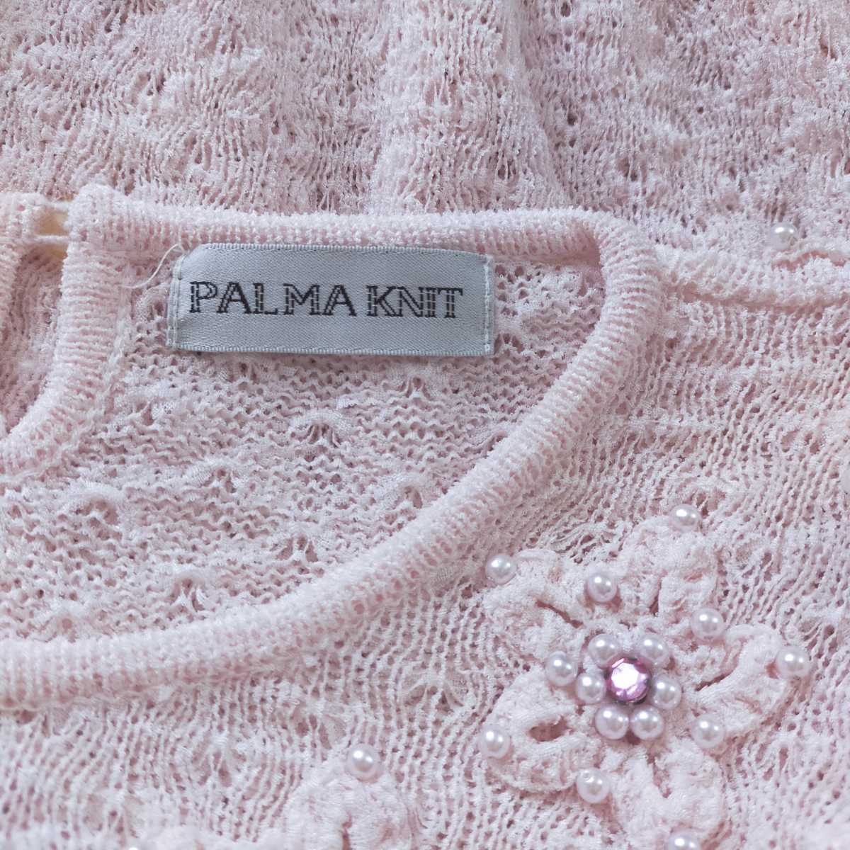 Yahoo!オークション - PALMA KNIT 淡ピンク 半袖 サマーニット