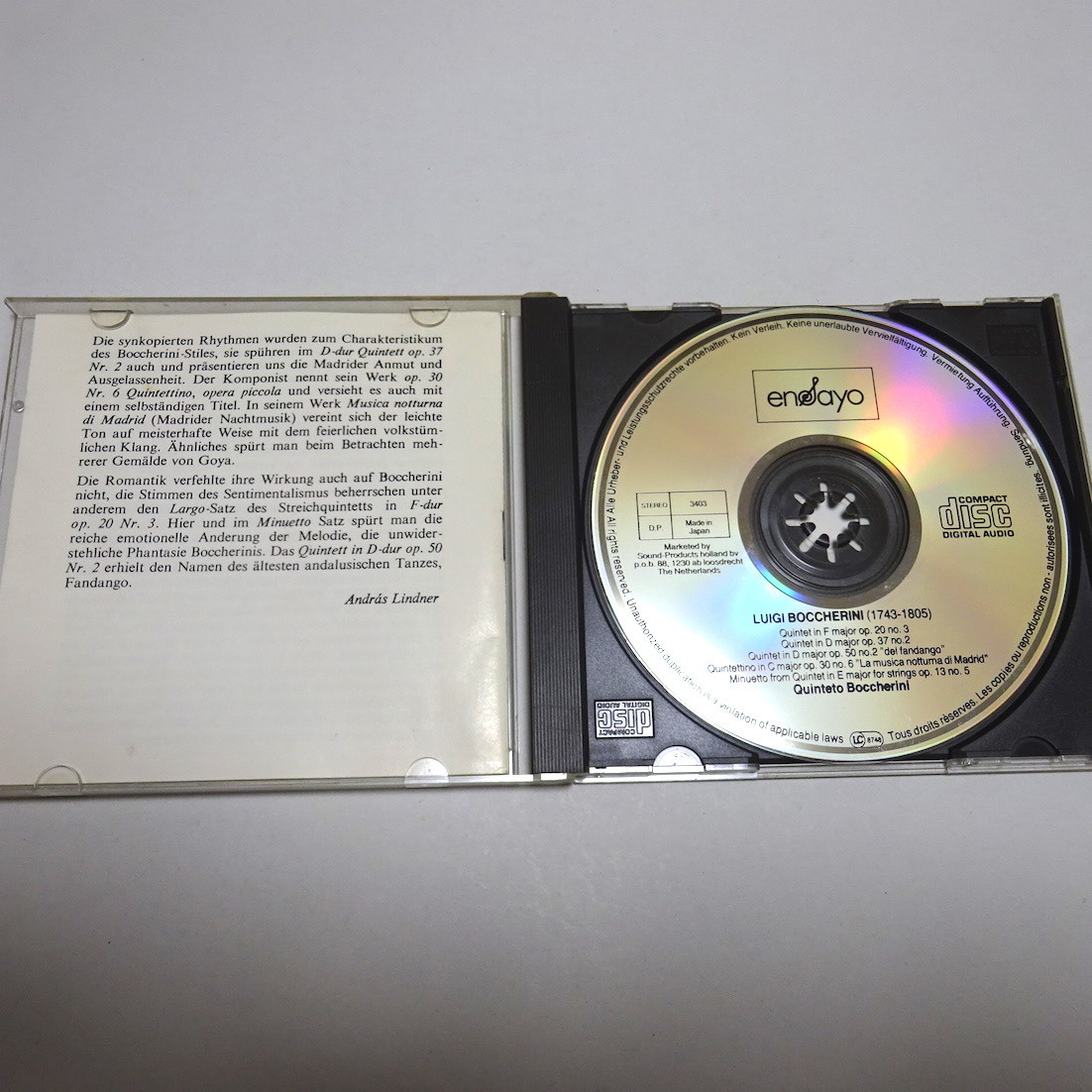 Yahoo!オークション - 輸入CD/ENSAYO「ボッケリーニ 弦楽五重奏曲集」...