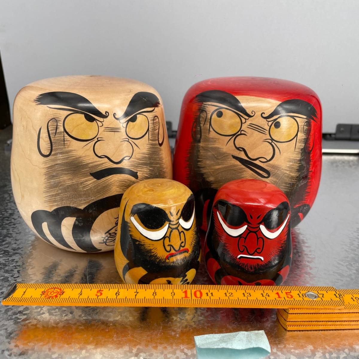 Yahoo!オークション - T06 達磨 ダルマ 4点 義雄 木製