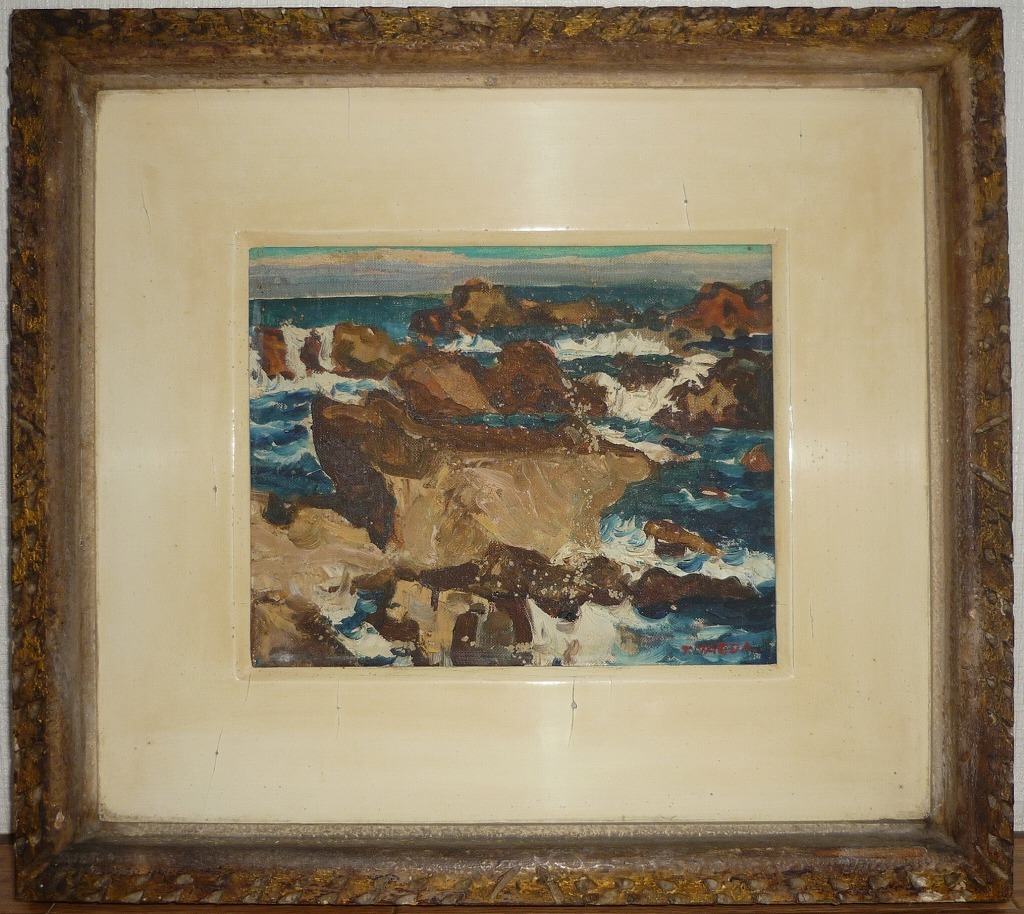 Yahoo!オークション - 【模写】 絵画 前田常作 油彩3号 太海の海 B96