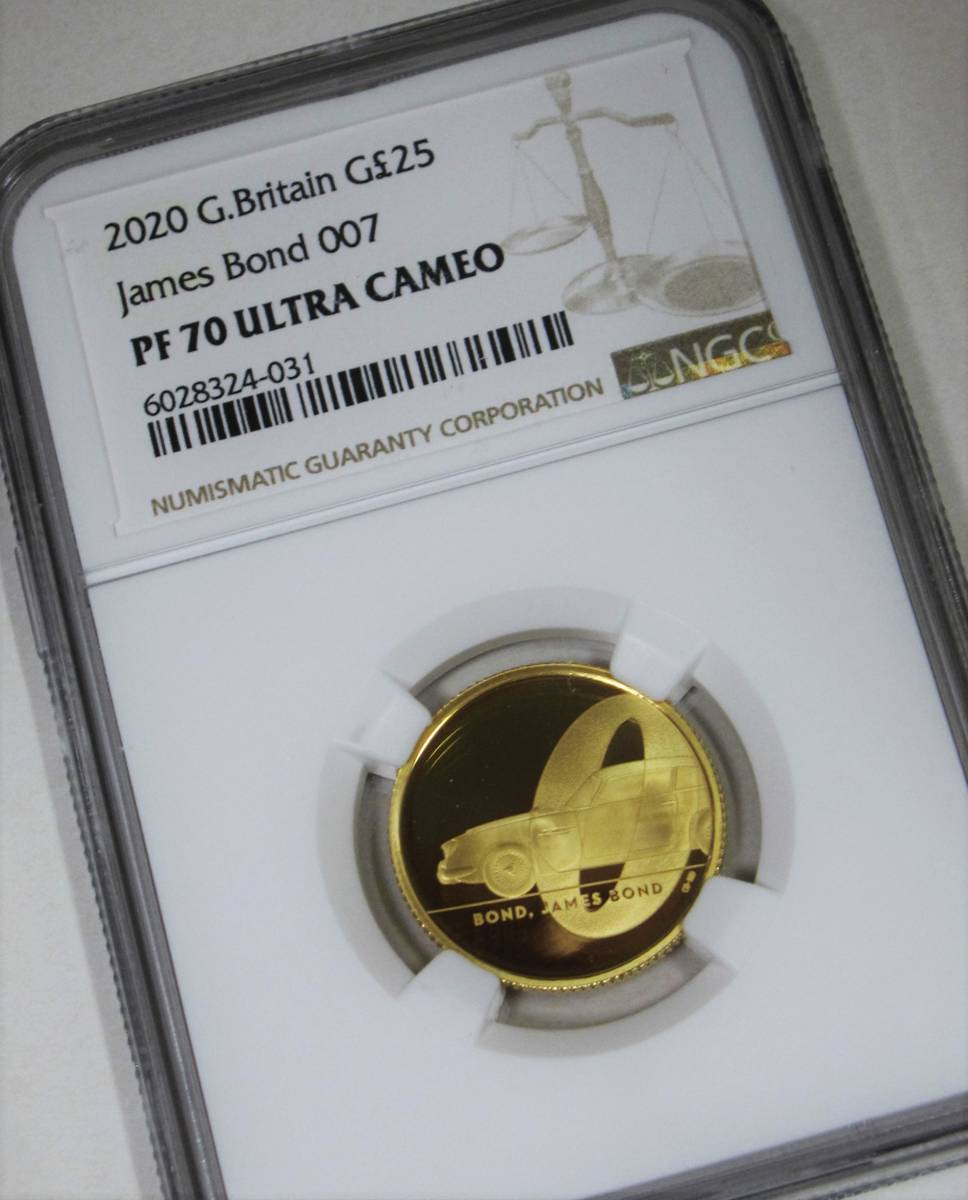 日本代購代標第一品牌【樂淘letao】－完璧品★イギリス★ジェームズボンド25ポンド金貨NGC／PF70UC／オリジナル箱+COA付／24金