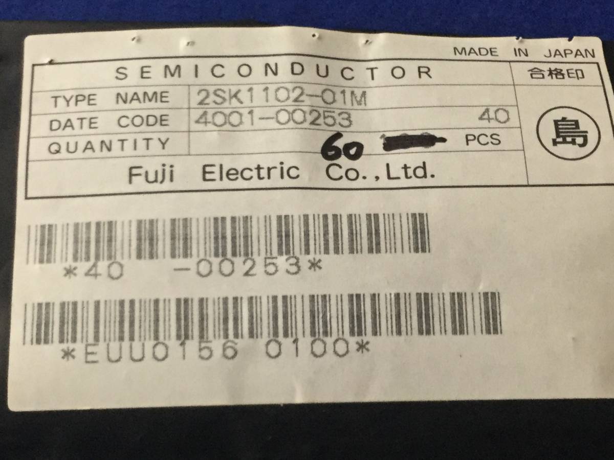 Yahoo!オークション - 2SK1102-01MR 富士電機 MOS FET 500V 10A [89PpK...