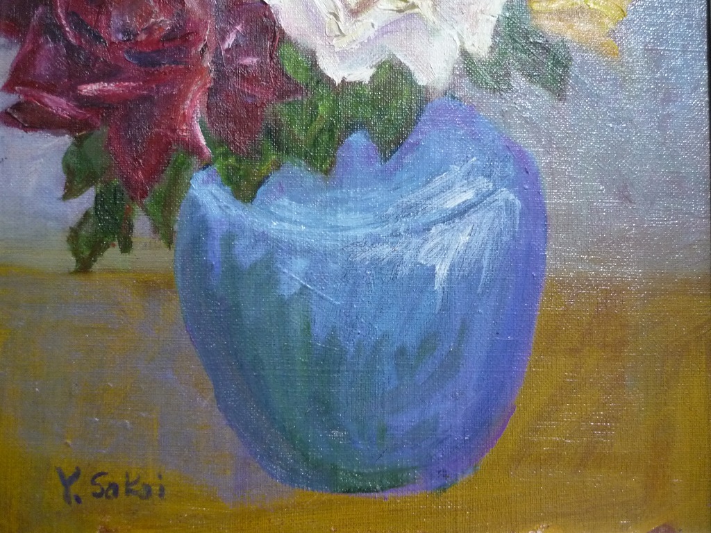 Yahoo!オークション - 絵画 Y.sakai 油彩4号 バラ C29 Yahoo!オークション - 絵画 Y.sakai 油彩4号 バラ C29