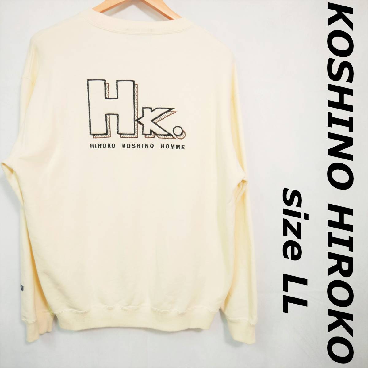 代購代標第一品牌－樂淘letao－M058 HIROKO KOSHINO スウェット LLサイズ クリーム 【美中古】