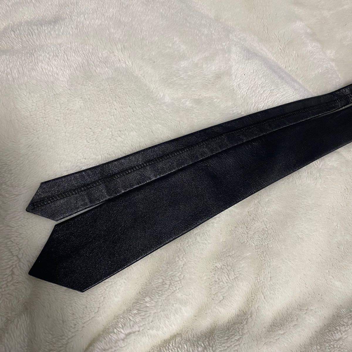 美品】アニエスベー ネクタイ レザー 革 ブラック 黒|Yahoo 美品】アニエスベー ネクタイ レザー 革 ブラック 黒|Yahoo