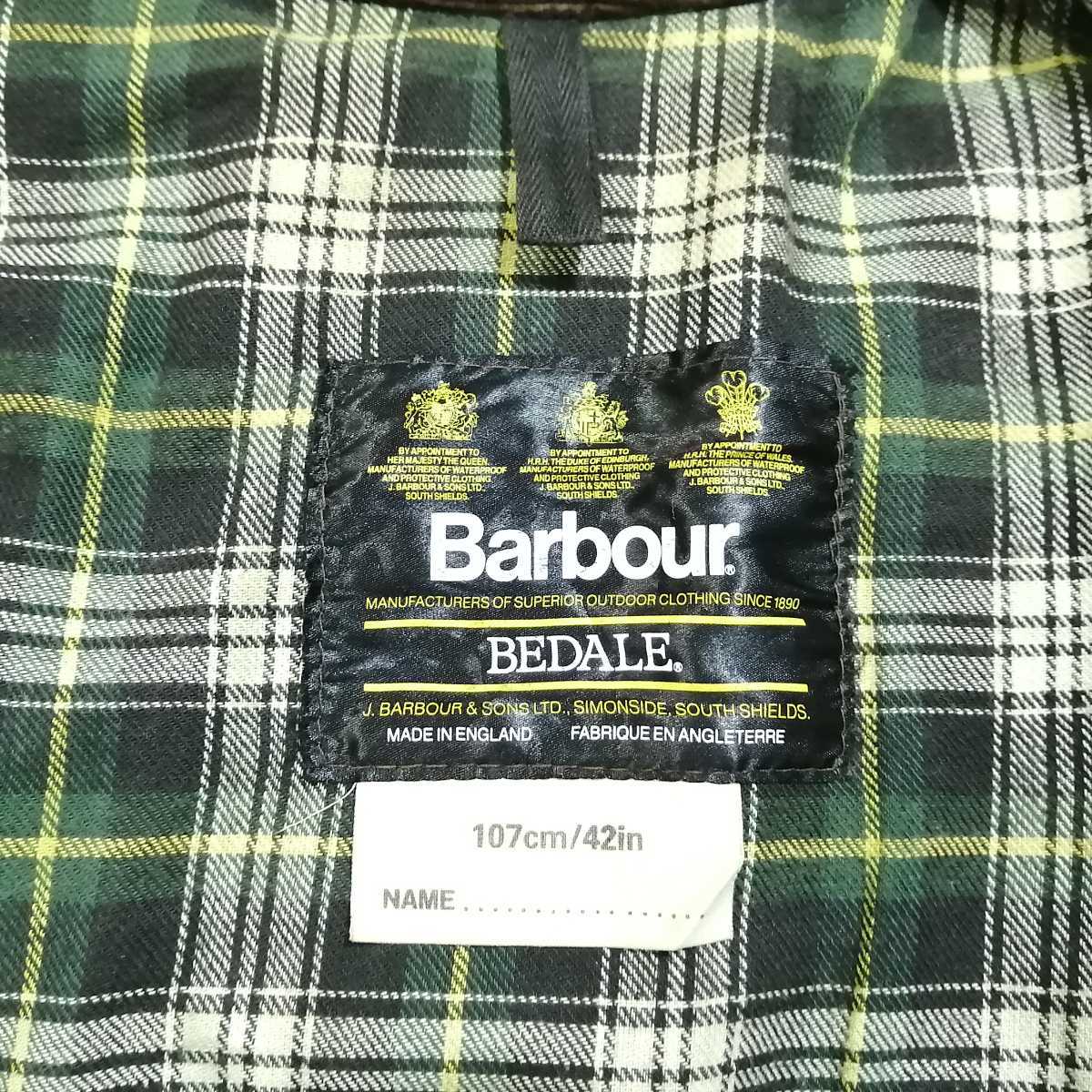 80s 1987 Barbour bedale 42 バブアー ビデイル ビンテージ 英国 80s 1987 Barbour bedale 42 バブアー ビデイル ビンテージ 英国