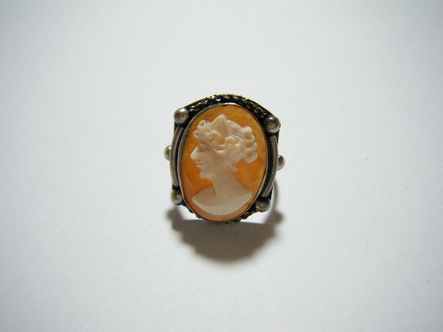 Yahoo!オークション - 指輪 9号 カメオ レトロ 800の刻印【フQ22】