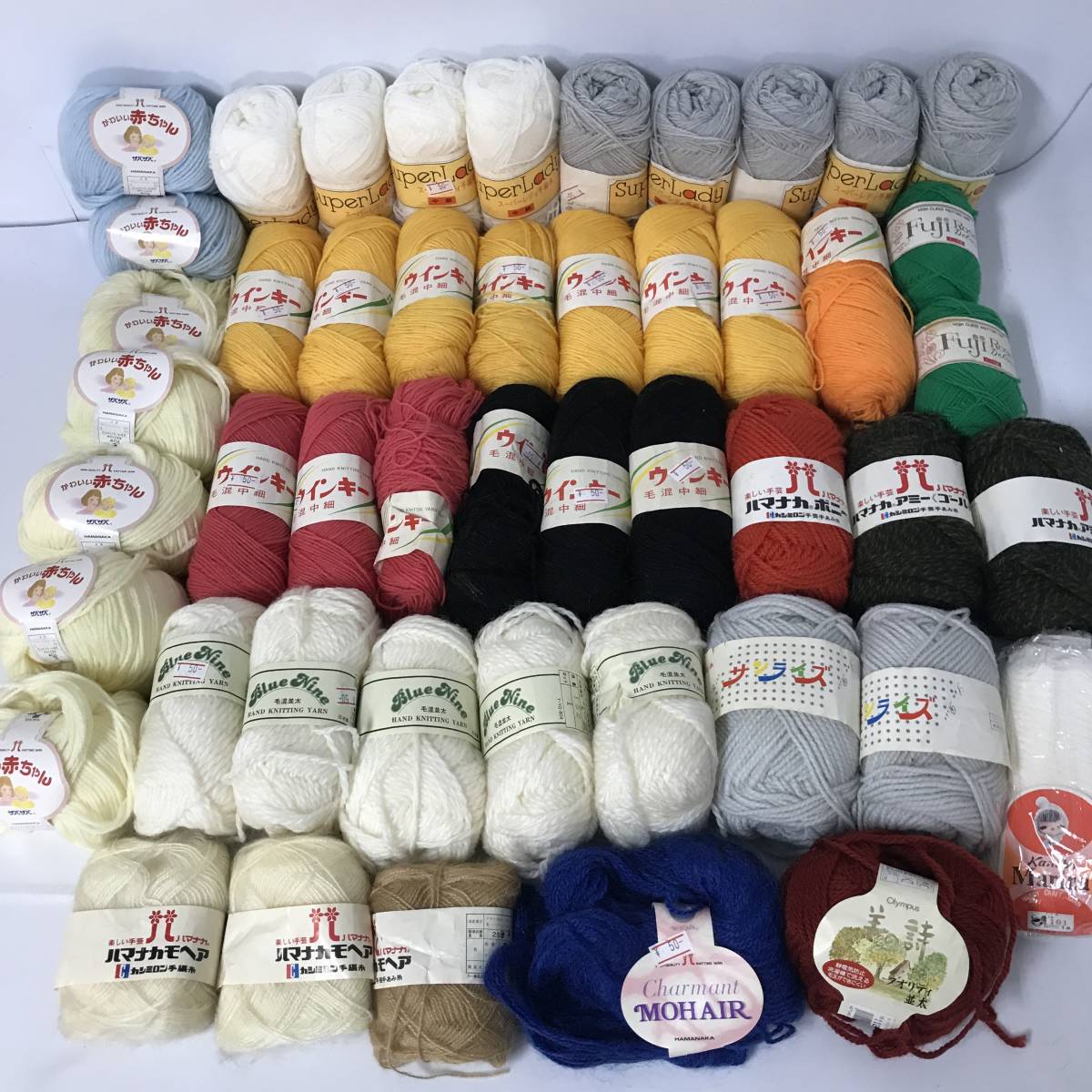 Yahoo!オークション - FG3/70 毛糸 アクリル混 まとめて 2㎏ 種類色々...