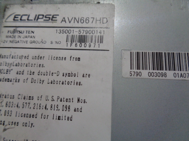 Yahoo!オークション - 【A】 ② イクリプス HDDナビ AVN667HD ワンセグ...