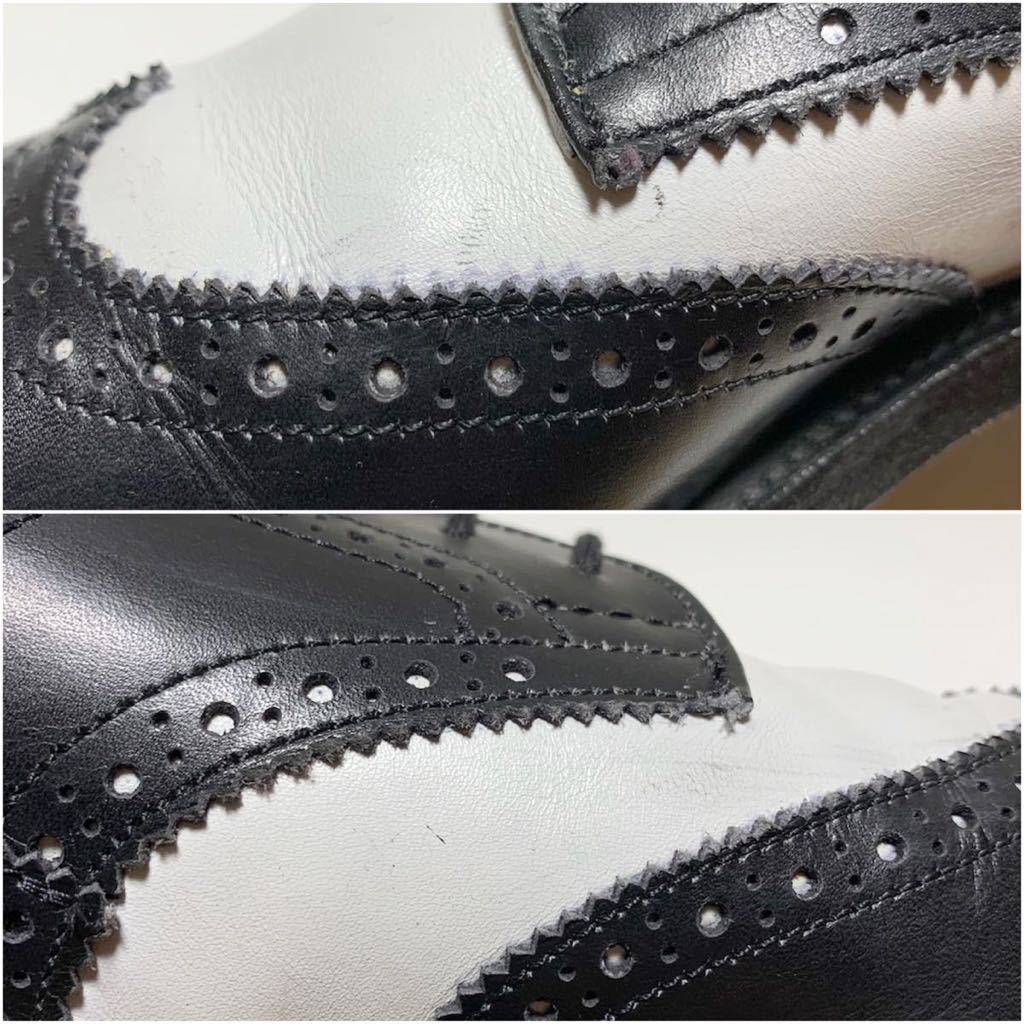 トリッカーズ Tricker's レザー ウイングチップ シューズ 白黒 トリッカーズ Tricker's レザー ウイングチップ シューズ 白黒