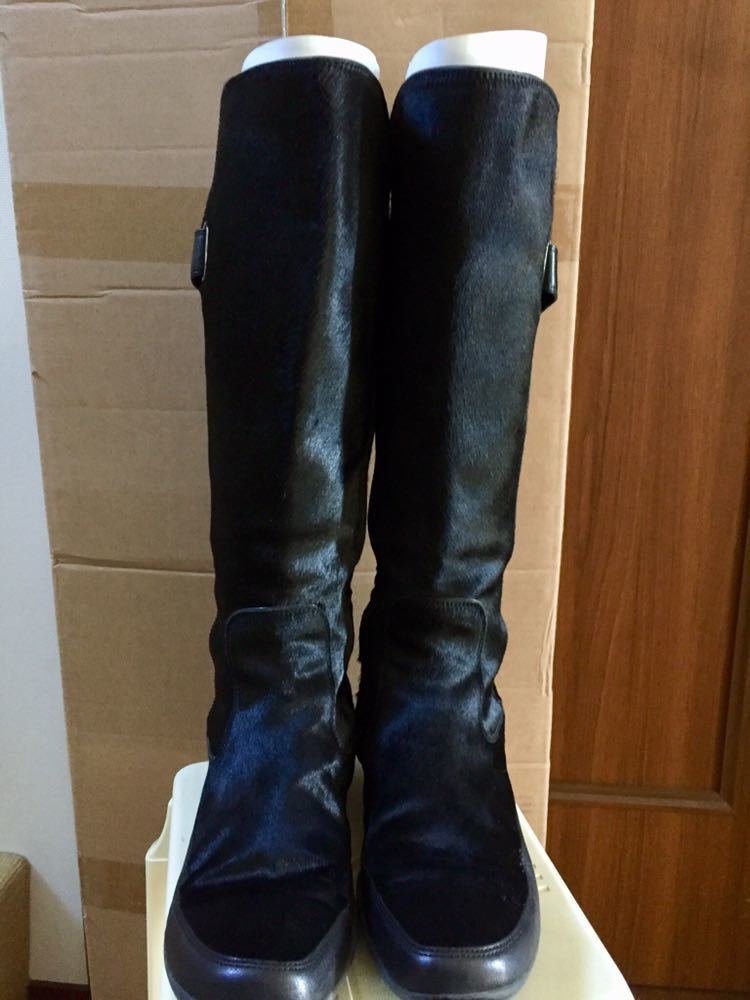 Yahoo!オークション - BALLY ブーツ カーフ 毛皮 サイズ US8 EU38.5 24...