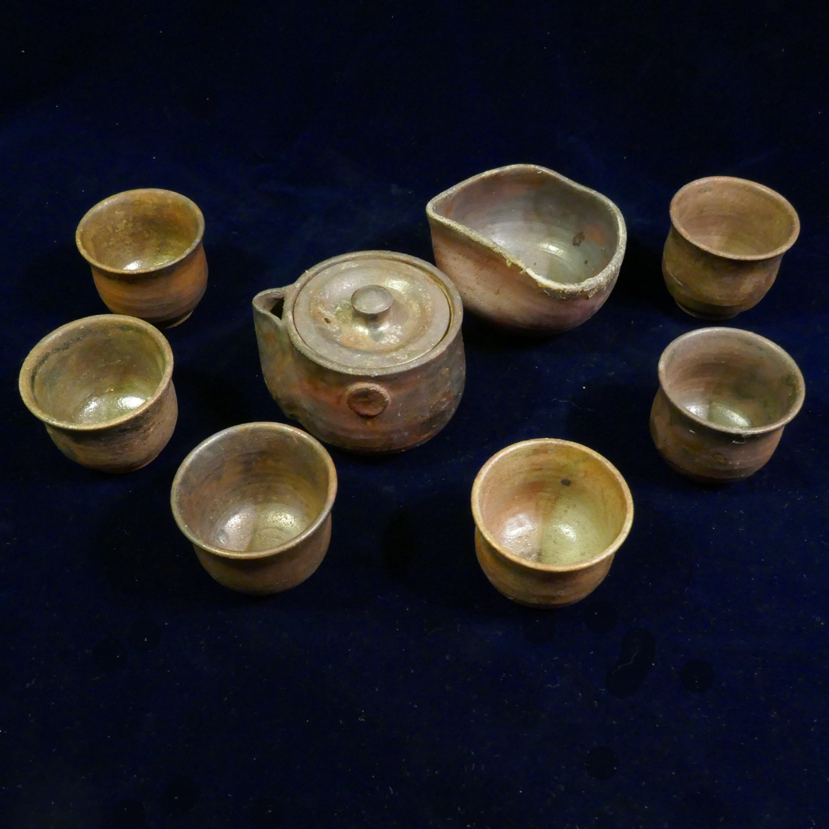 丹波焼 立杭焼 煎茶器揃え 銘 丹久窯 大西久夫 丹波焼 立杭焼 煎茶器揃え 銘 丹久窯 大西久夫