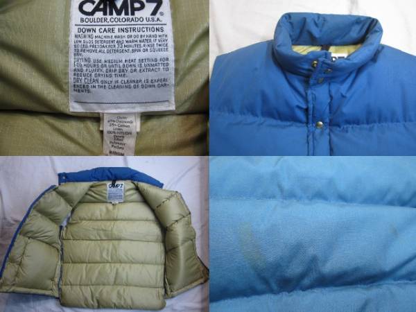 Yahoo!オークション - CAMP7 ダウンベスト 青 M