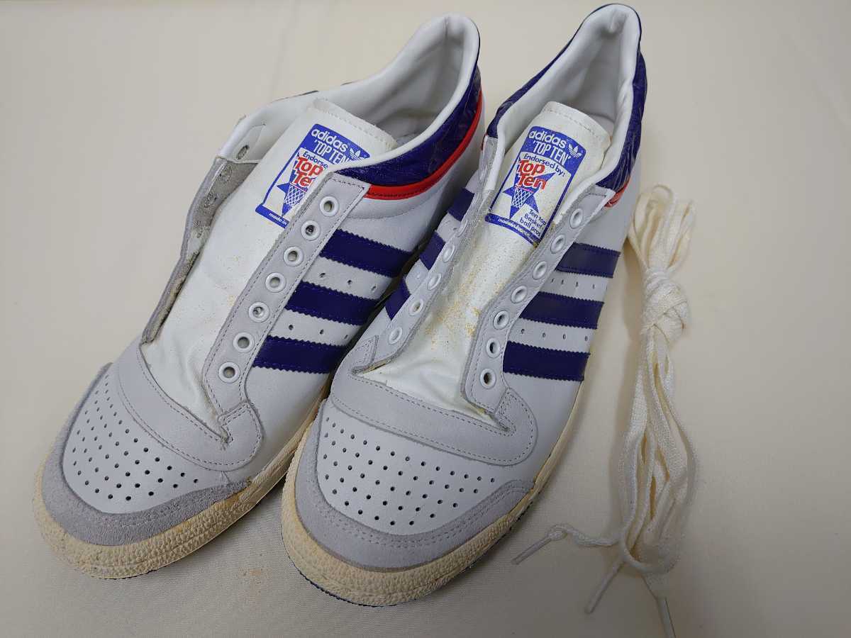 Yahoo!オークション - 1980年代 ADIDAS TOP TEN LO WHITE×N.BLUE Yahoo!オークション - 1980年代 ADIDAS TOP TEN LO WHITE×N.BLUE