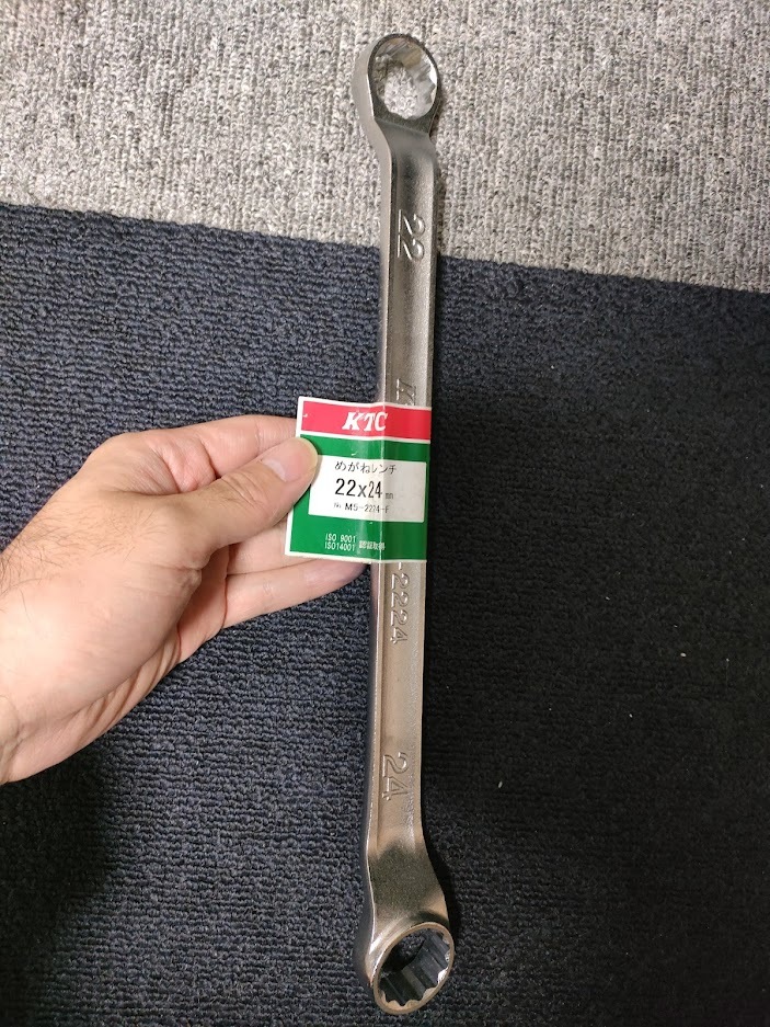 Yahoo!オークション - KTC ロングメガネレンチ 22×24ミリ M5-2224...