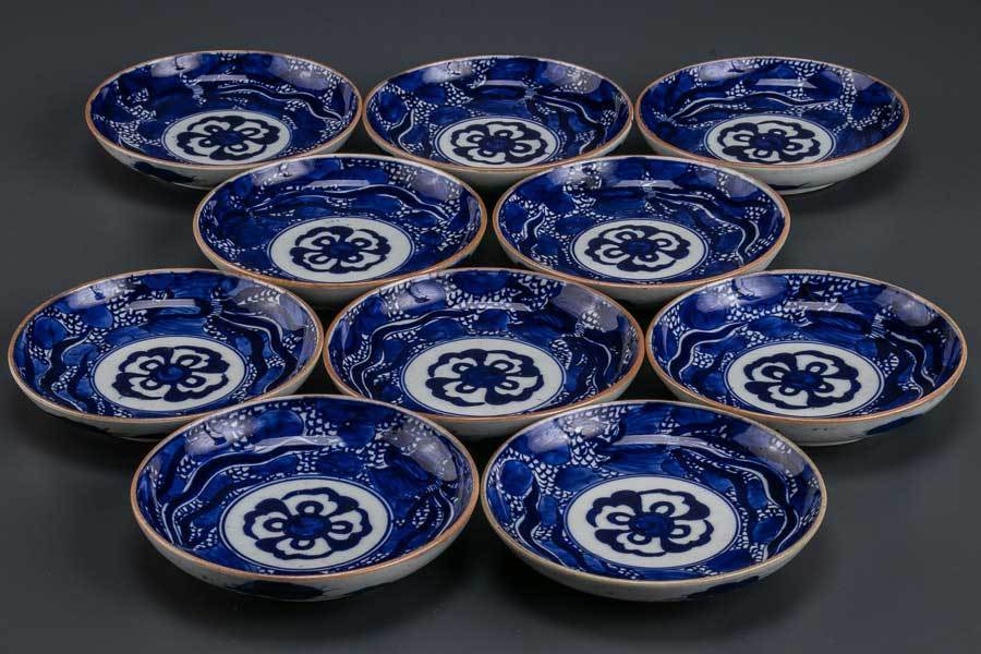 Yahoo!オークション - 【真】印判鳳凰文四寸皿 10客 7155