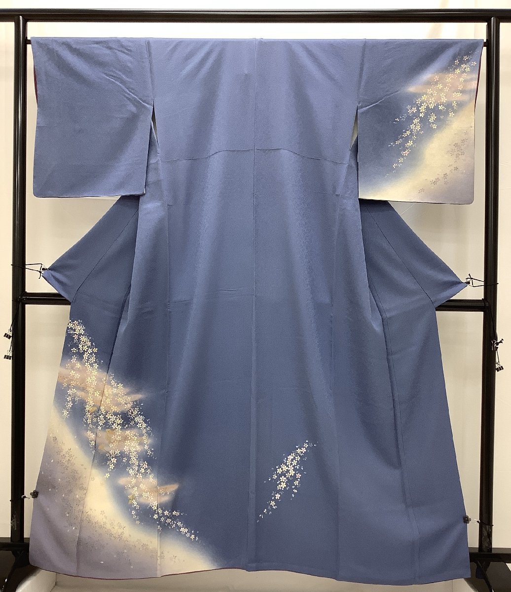 Yahoo!オークション - きものcocon 付下げ 身丈164/裄68/正絹/青系/や...