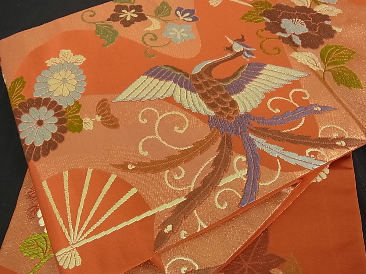 Yahoo!オークション - 花美人 六通柄袋帯 唐織 鳳凰花文 金糸 逸品 ic1...