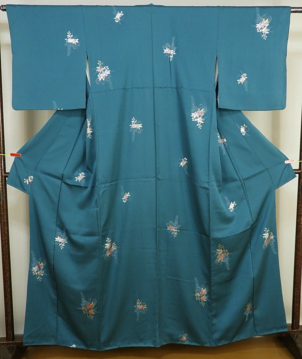 Yahoo!オークション - S168 正絹 小紋着物 花柄 身丈160㎝