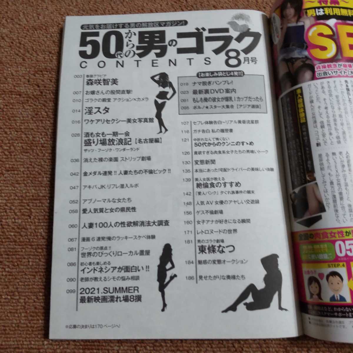 Yahoo オークション 50代からの男のゴラク 2021年8月号 森咲智美・東