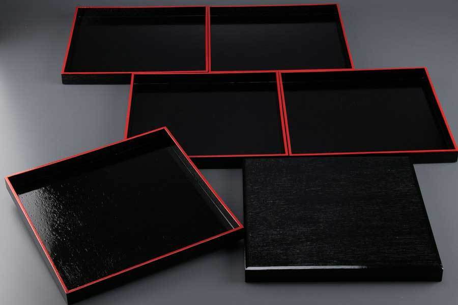 Yahoo!オークション - 【真】掻合塗 天朱折敷膳 四方膳 6客 紙箱 8716