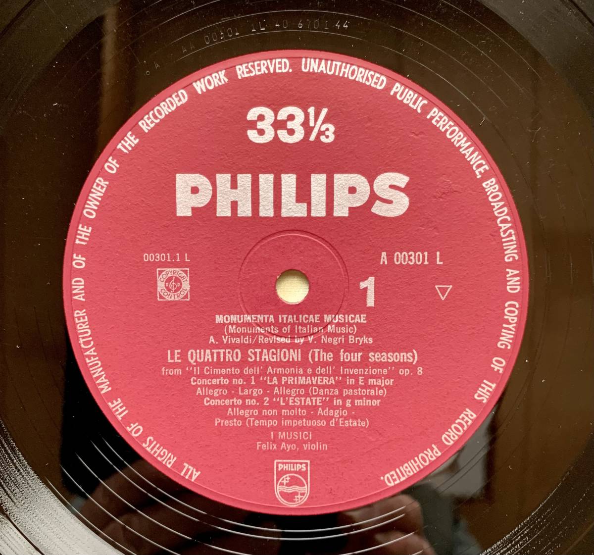 Yahoo!オークション - 蘭.Philips 盤 (1LP) mono ヴィバルディ・四季 ...