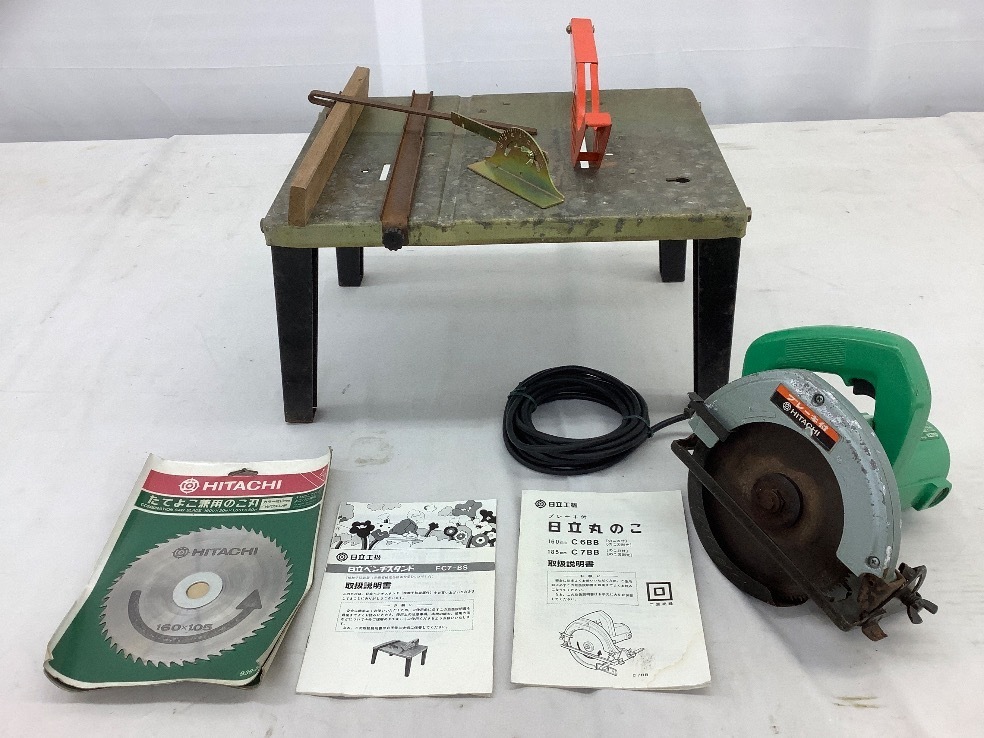 Yahoo!オークション - HITACHI ブレーキ付き丸のこ/ベンチスタンド C6B...
