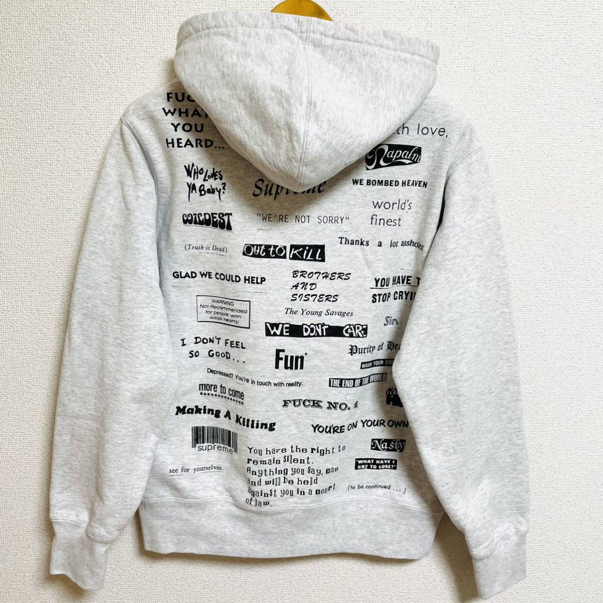 Yahoo オークション Supreme Stop Crying Hooded Sweatshirt Ash Gre