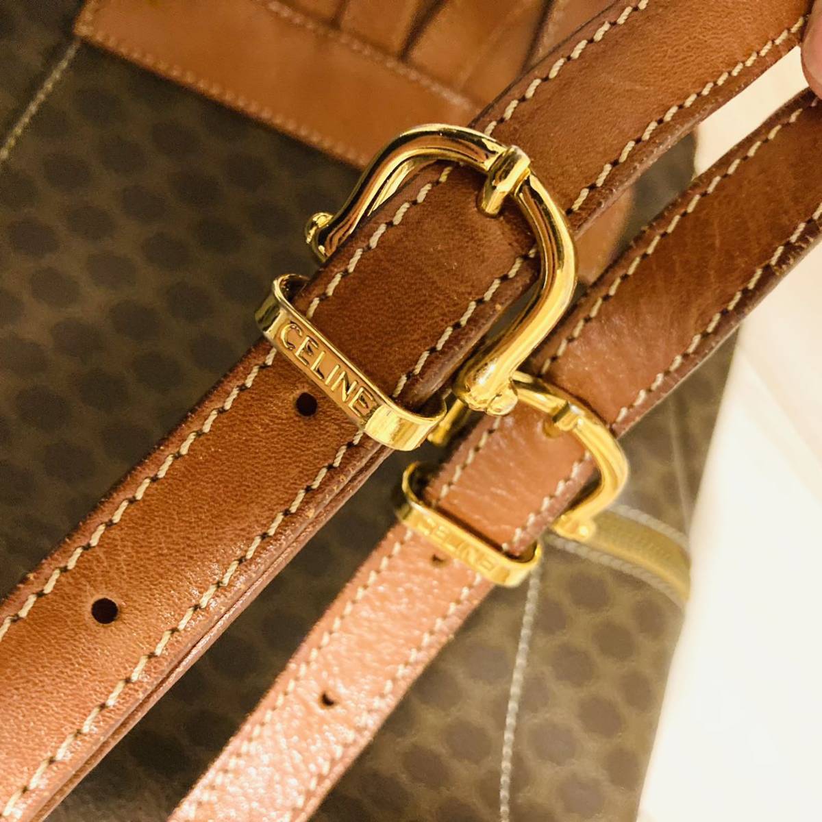美品 CELINE セリーヌ マカダム柄 リュックサック ナップザック 美品 CELINE セリーヌ マカダム柄 リュックサック ナップザック