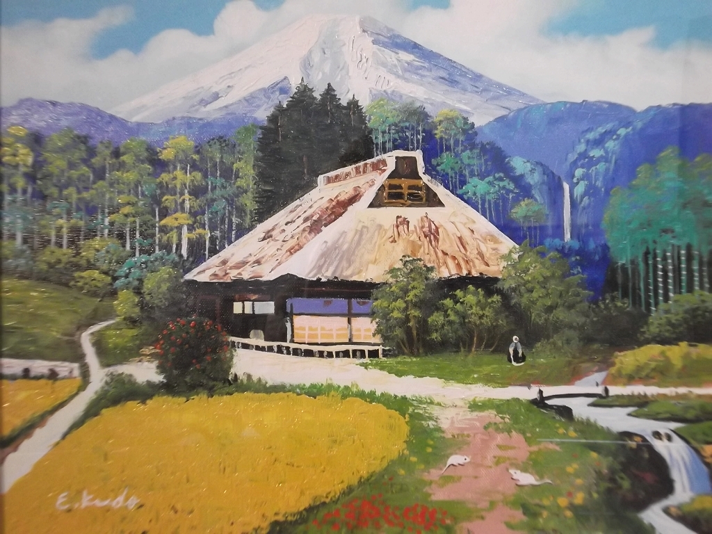 ☆絵画☆E.Kudo 油彩6号 風景画☆E131 ☆絵画☆E.Kudo 油彩6号 風景画☆E131