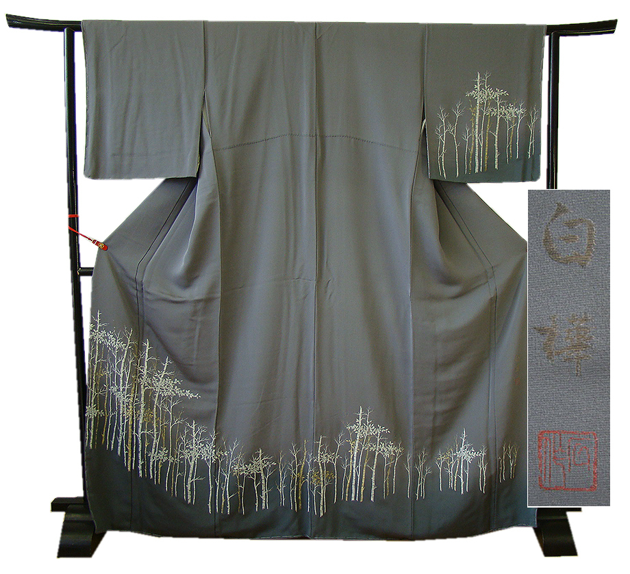 Yahoo!オークション - 時代屋 裄69cm 作家物 極上 丹後 縮緬地 附下...