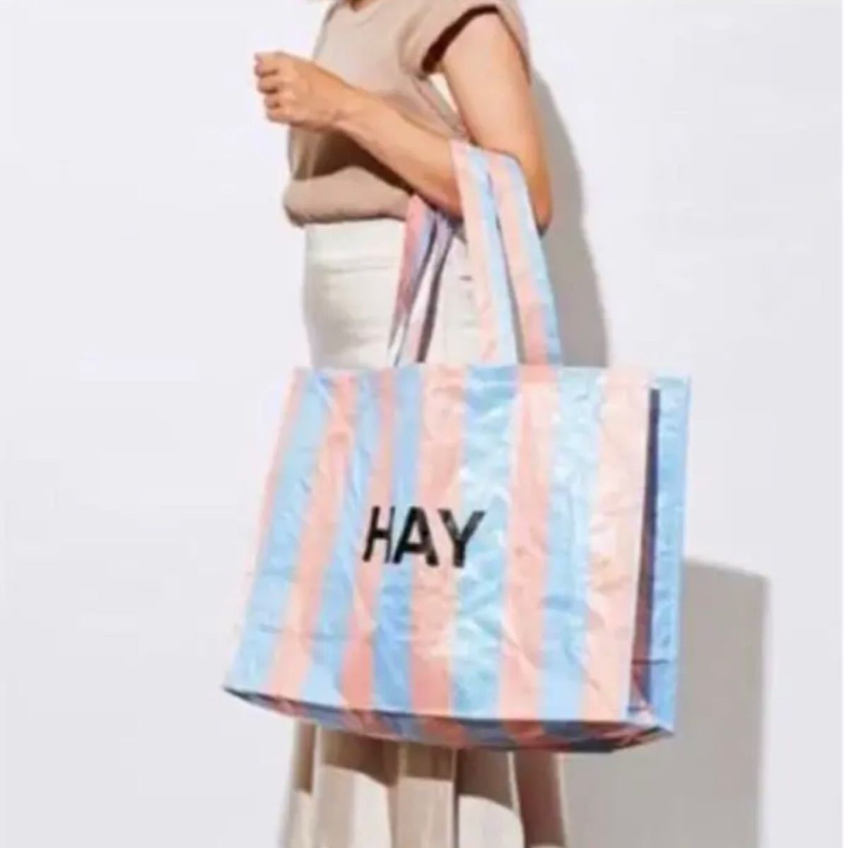 新品未使用/HAY リサイクルキャンディストライプ トートバッグ 新品未使用/HAY リサイクルキャンディストライプ トートバッグ