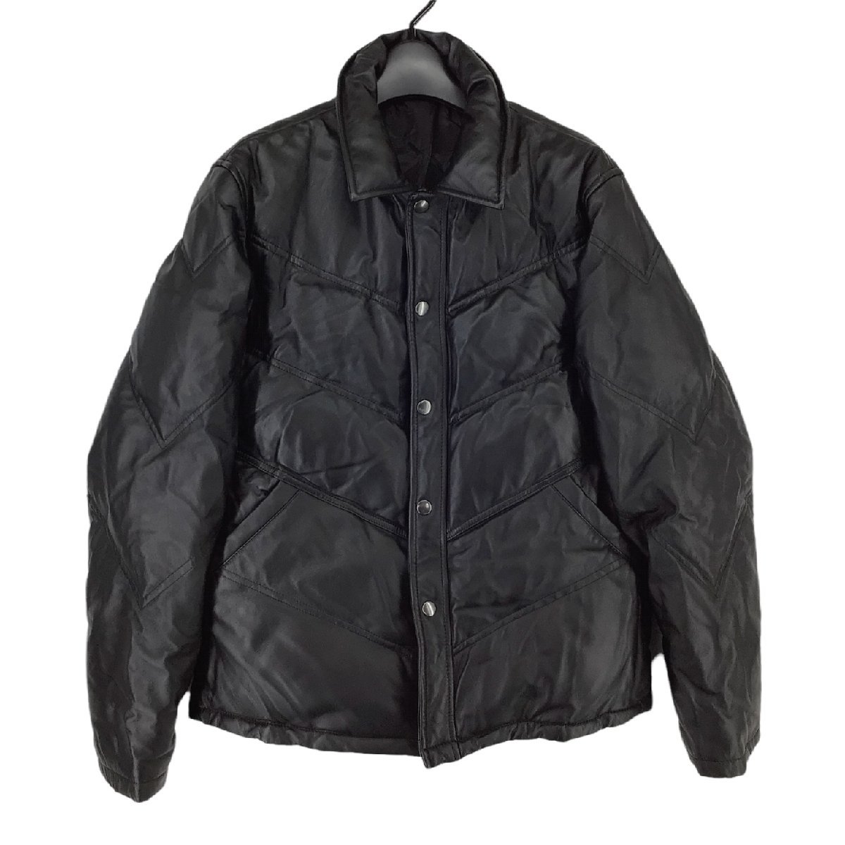 Yahoo!オークション - Haruf(ハルフ) レザーダウンジャケット 羊革 サ...