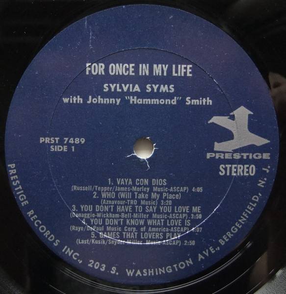 Yahoo!オークション - SYLVIA SYMS / For Once In My Life Prestige P...