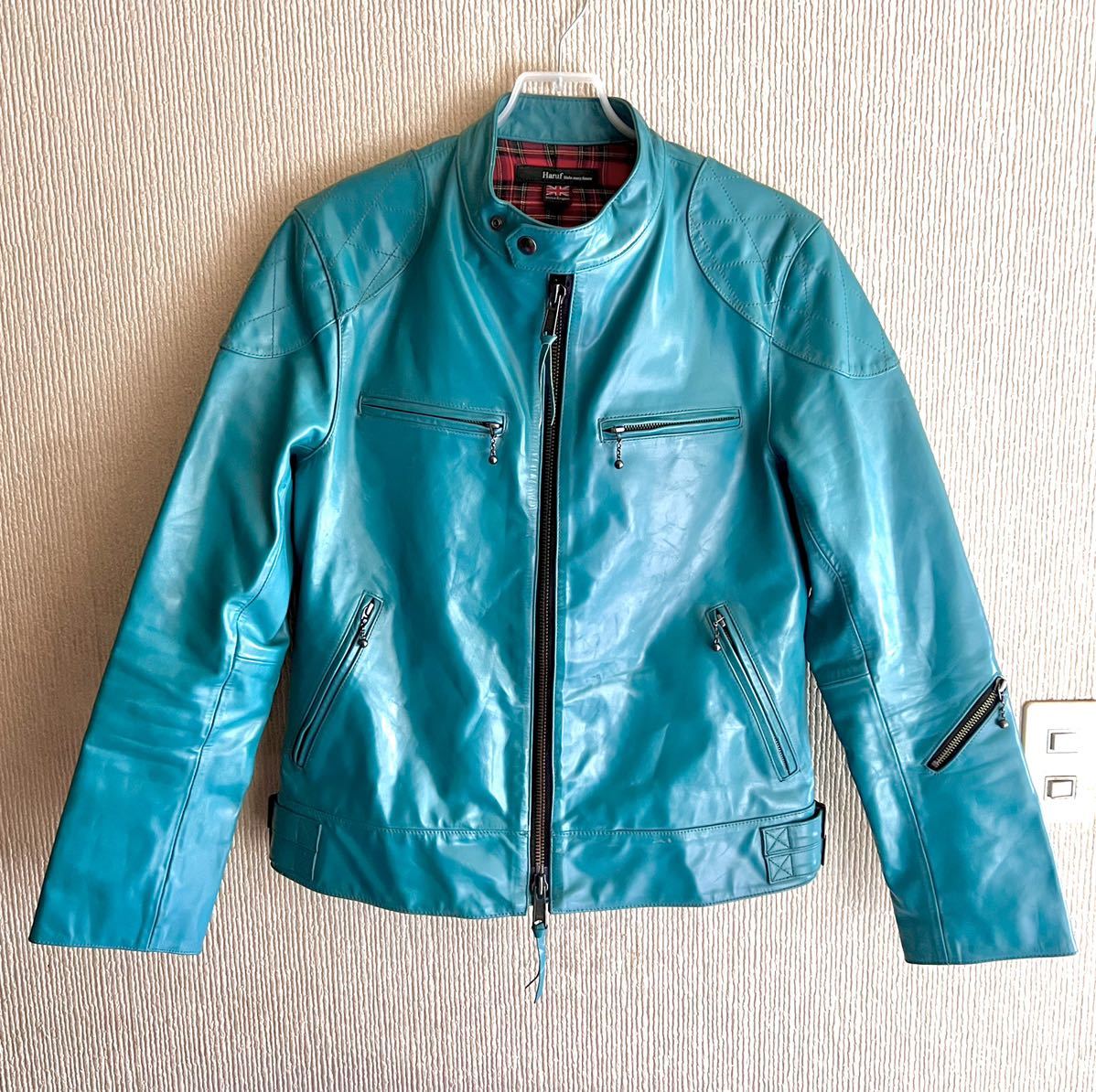 Yahoo!オークション - Haruf ハルフ ターコイズ シングル ライダース ...