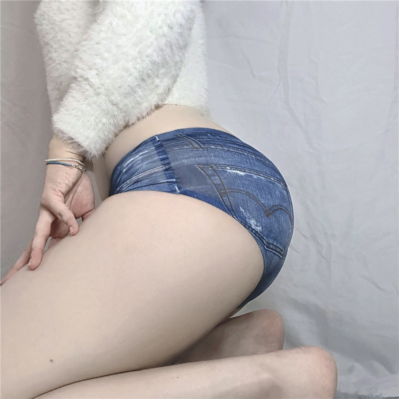 Yahoo!オークション - P428デニムプリントスポーティ ショートパンツ ...