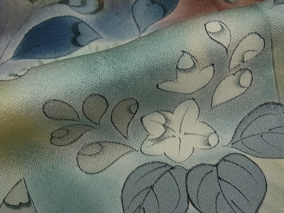 Yahoo!オークション - 平和屋着物 訪問着 手描き 辻が花 金彩 逸品 yc1...