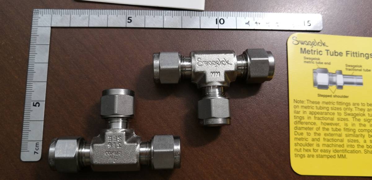 Yahoo!オークション - Swagelok SS-8M0-3 ユニオンティー 2個