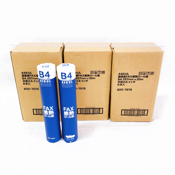 Yahoo!オークション - 498 ASKUL 高感度FAX感熱ロール紙 B4 257mm×30m...