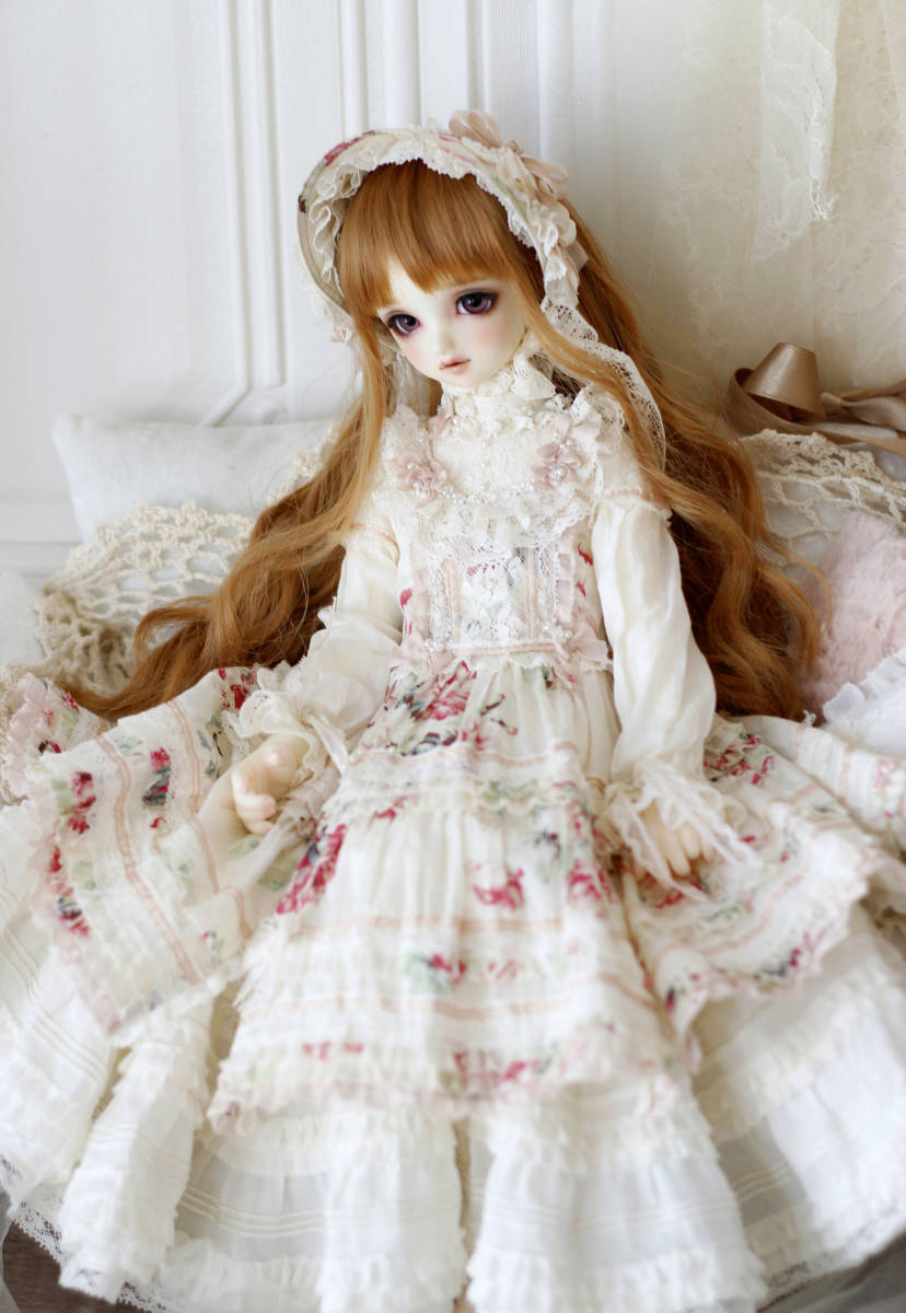 Yahoo!オークション - SDM少女ドレス yuwa花柄重ね着ワンピースset