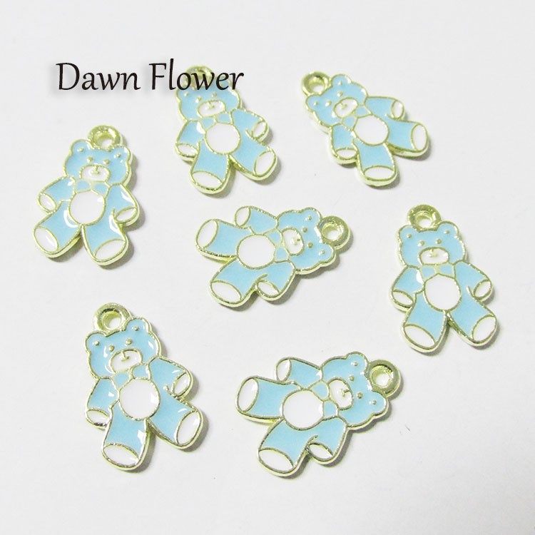 Yahoo!オークション - 【D-0643】10pcs くま 15×10mm ライトブルー チ...