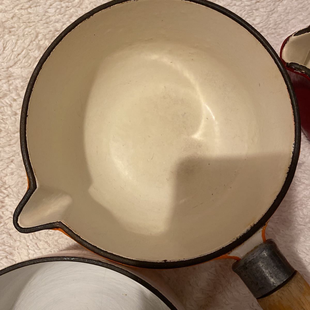 アンティーク 片手鍋 ソースパン 鉄鍋3点 LE CREUSET 他 アンティーク 片手鍋 ソースパン 鉄鍋3点 LE CREUSET 他