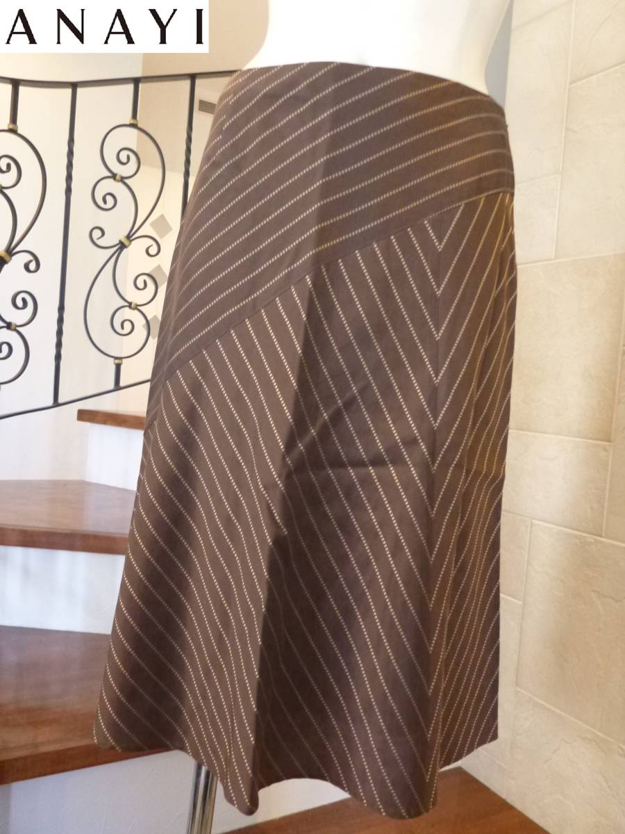 Yahoo!オークション - 2万 美品 ANAYI アナイ 茶 ブラウン スカート 38...