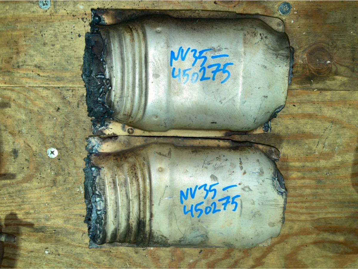 Yahoo!オークション - NV35 スカイライン VQ25DD 触媒 メタル側 カット...